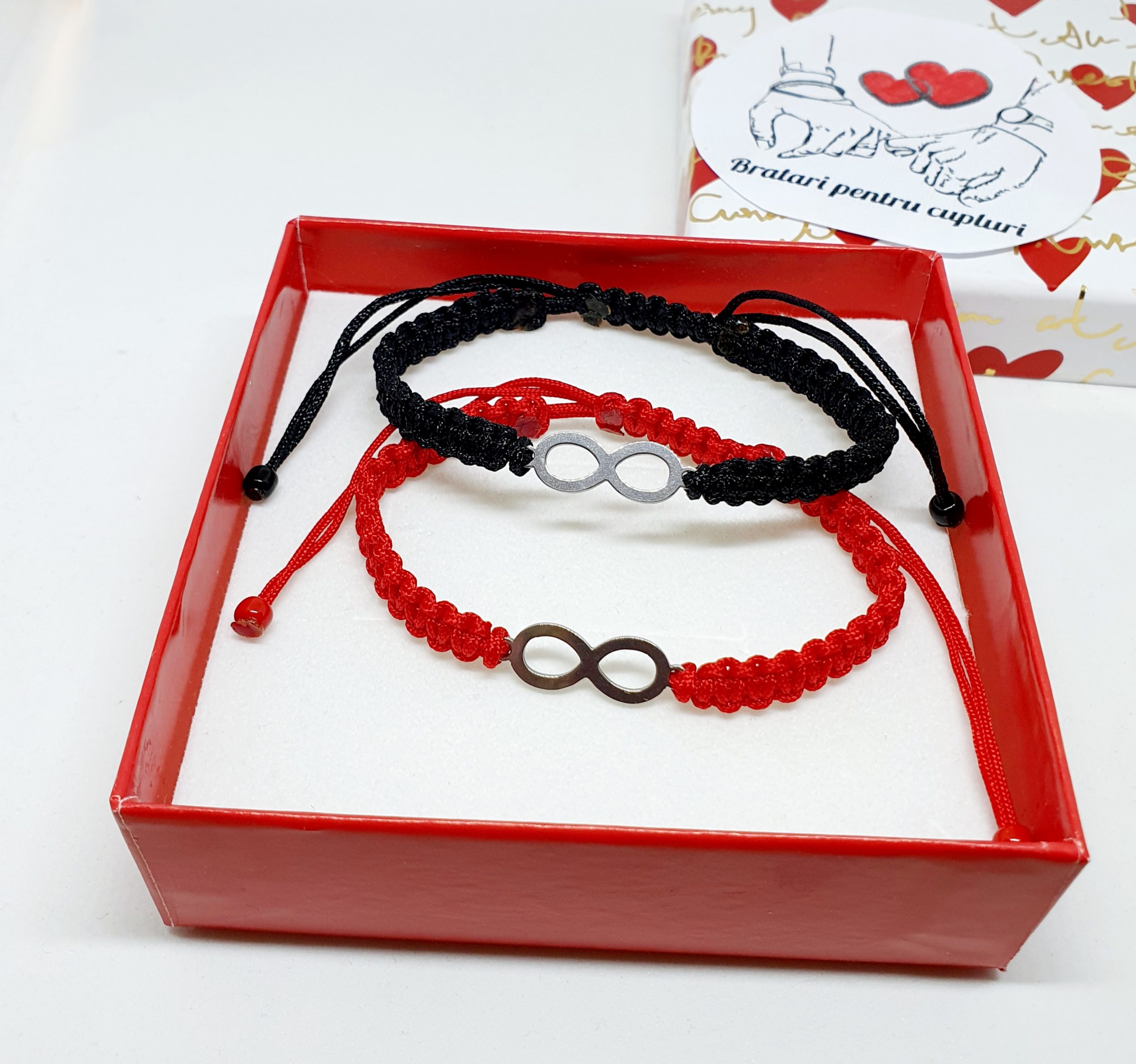Set de 2 bratari cu semnul Infinit pentru cupluri BPC084 - Brățări ...